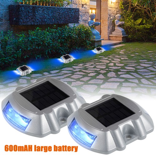 2pcs Solar Road Light Outdoor IP68 Waterproof Solar Dock Warning Light ...
