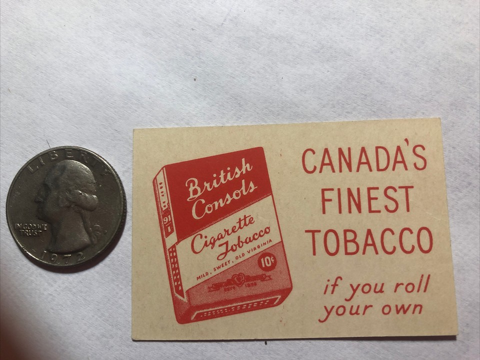 Vintage British Consols Tobacco Advertising Card 1942 | eBay