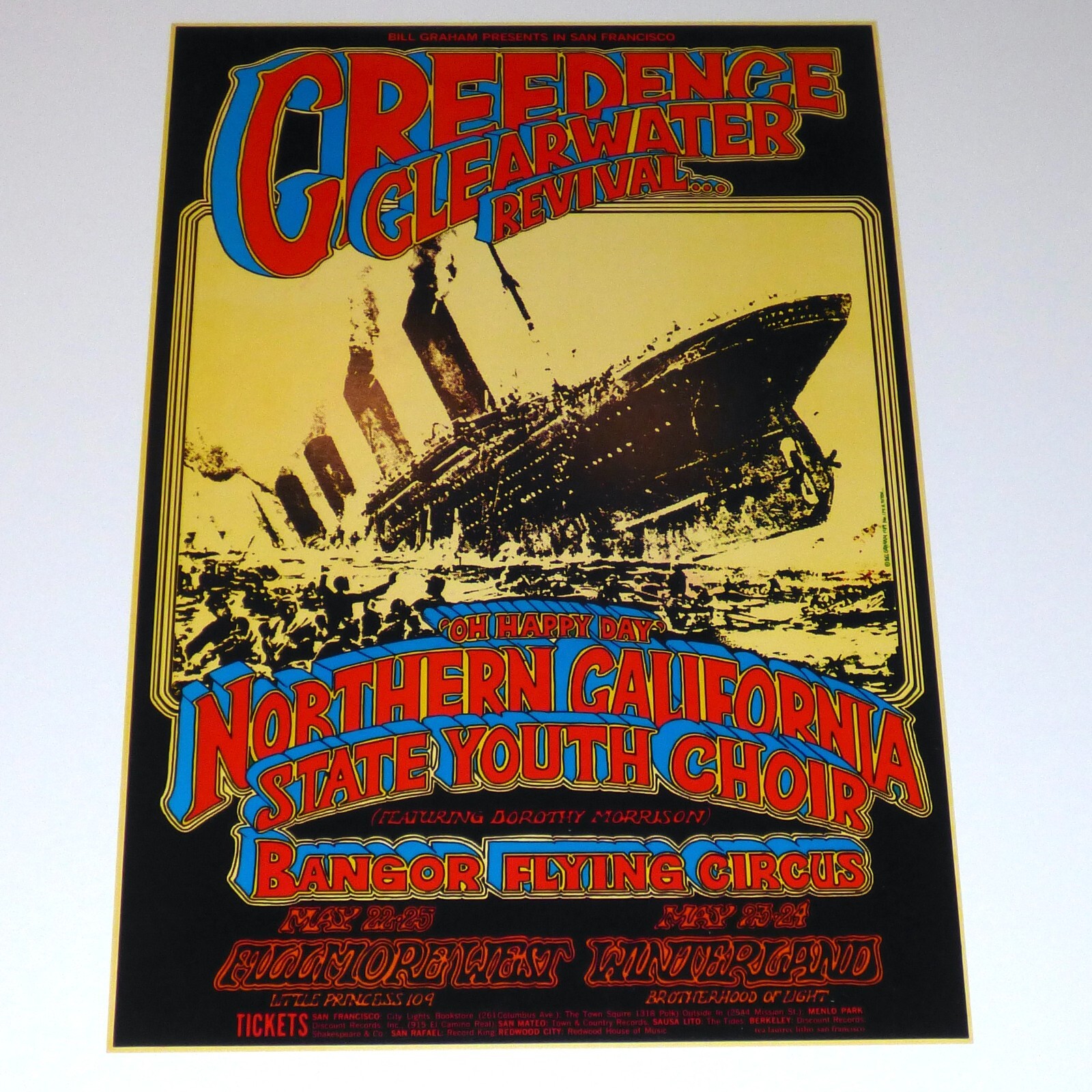 CREEDENCE CLEARWATER REVIVAL FILLMORE WEST ORIGINAL 1969 CONCERT POSTER ...