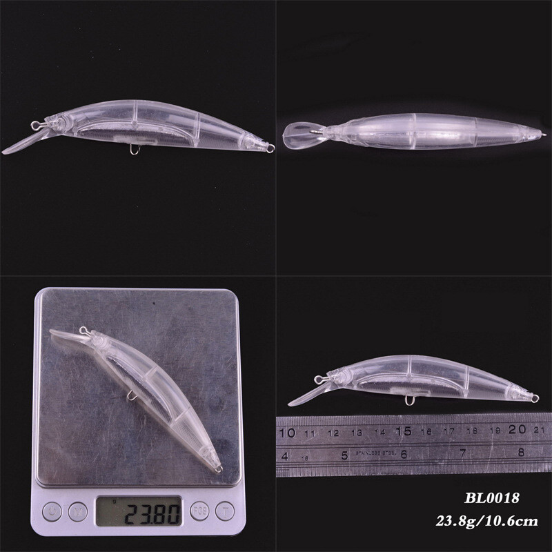 10x Unpainted Blank Fishing Lures Crankbaits Swimbaits DIY Bass Trout ...