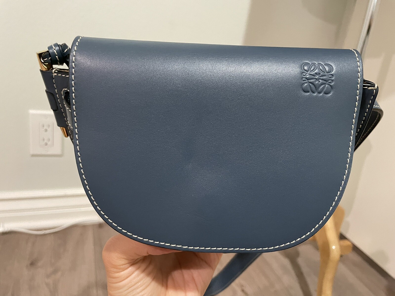LOEWE mini gate belt bag blue | eBay