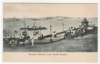 Bombay Harbour Harbor from Apollo Bunder India 1910c postcard | eBay