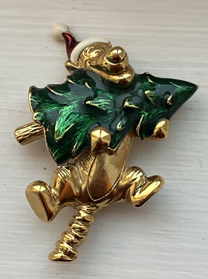 Disney Winnie The Pooh Tigger Christmas Tree Holiday Brooch Pin Green ...