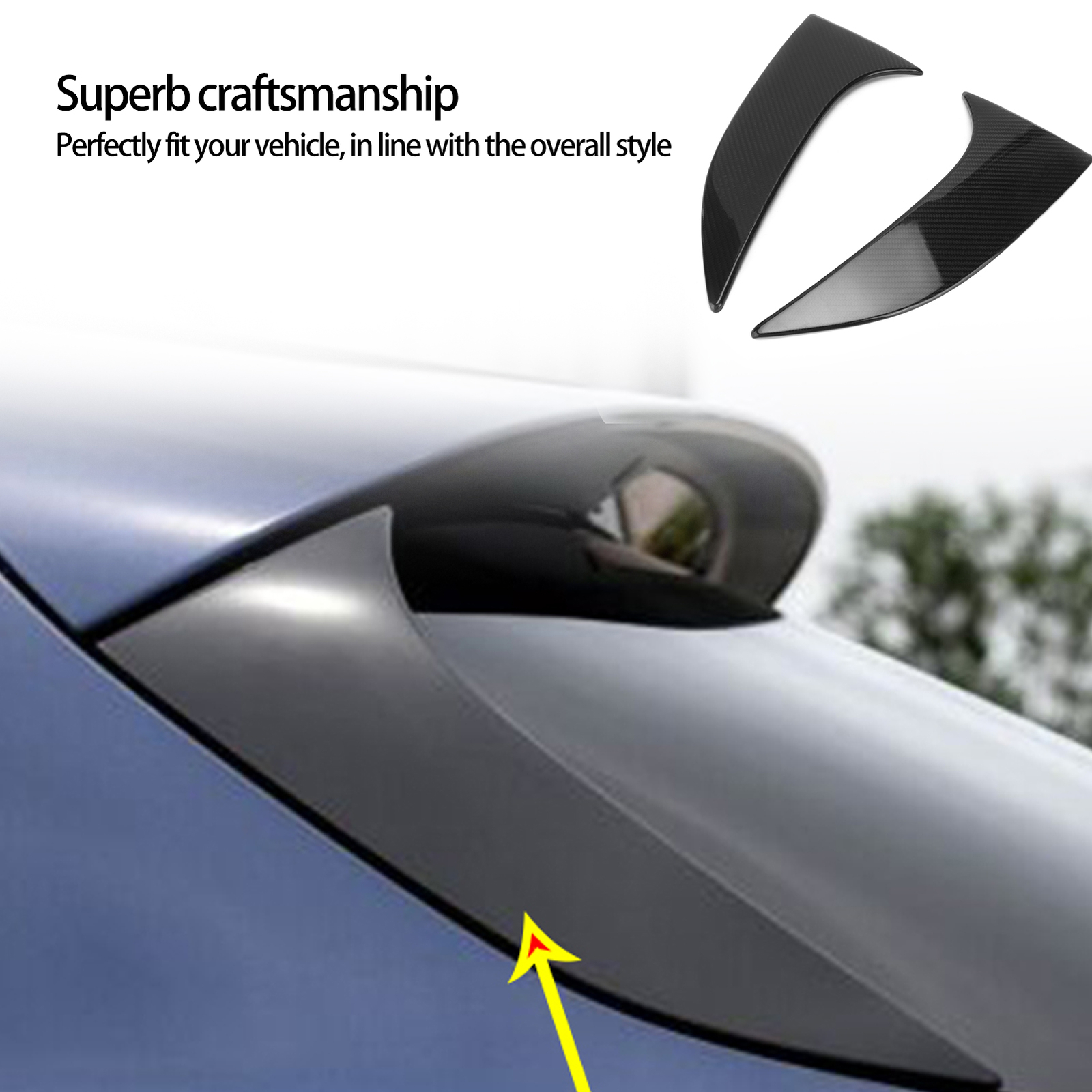 2PCS Rear Window Cover Carbon Fiber Replacement For SNT | eBay