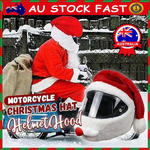 Christmas Helmet Cover Santa Claus hat For Motorcycle Motorbike Helmet ...