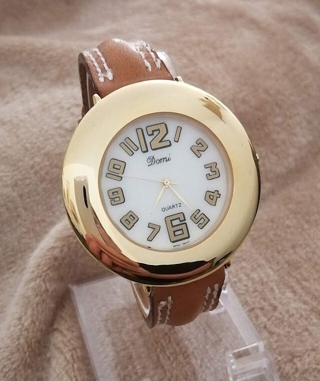 Montre Femme Vintage Watch 1990 DOMI Cuir Métal Doré Quartz | eBay