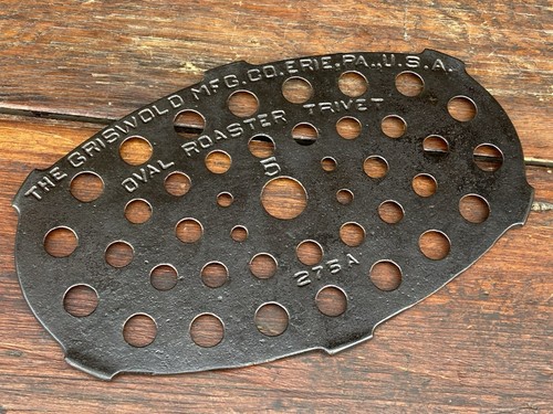 Griswold Cast Iron #5 Fully Marked Oval Roaster Trivet | eBay