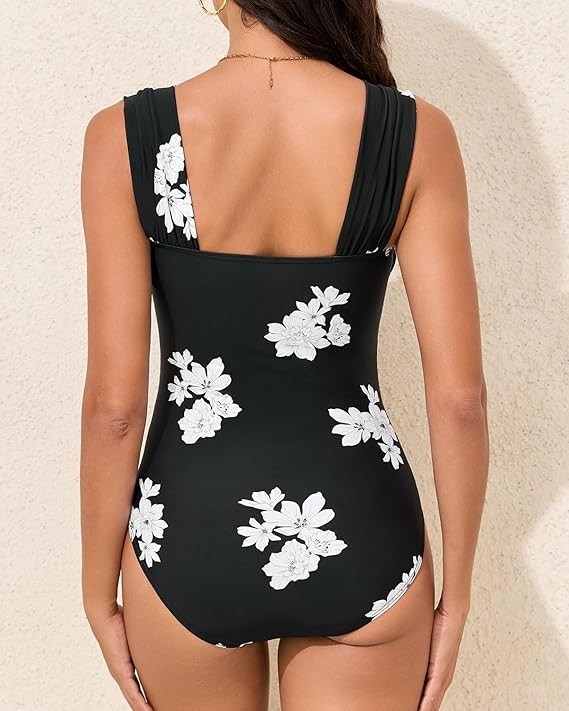 One Piece Tummy Control Monokini Swimsuit Swim Dress Cups C-D UK Size ...