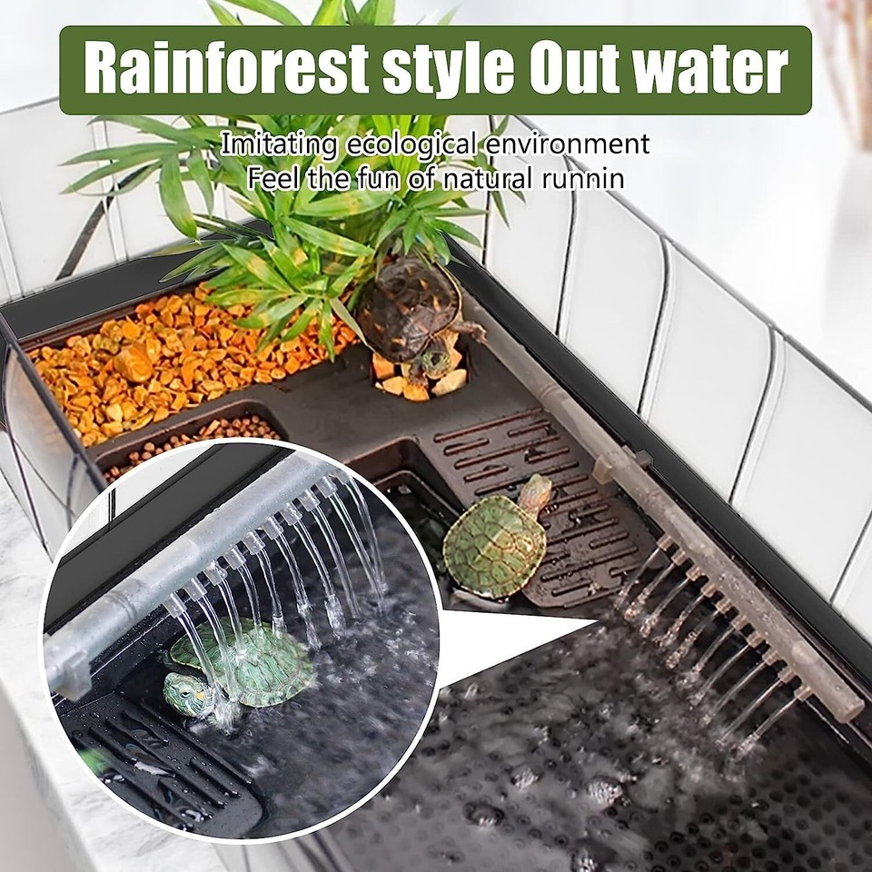 Turtle Aquarium Reptile Terrarium Turtle Tank kit with Accessories | eBay