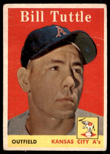 1958 Topps Baseball Cards Bill Tuttle Kansas City Athletics #23 | eBay