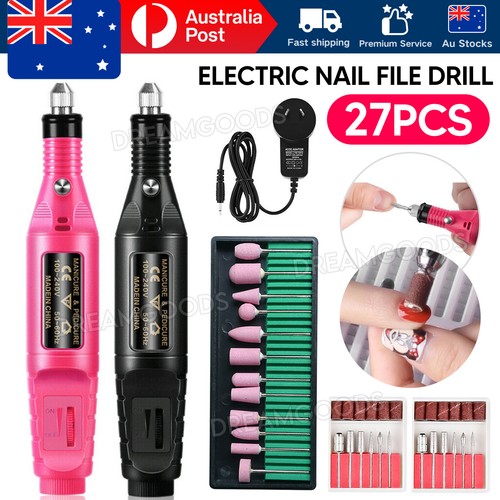 27PCS Electric Nail Drill Bits Tool Set Machine Acrylic Art Manicure ...