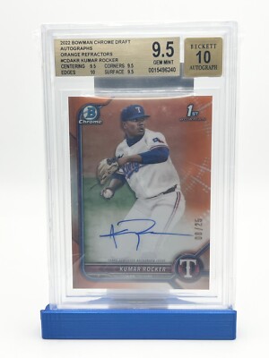2022 Bowman Draft True Orange Kumar Rocker 1st Auto Beckett 9.5/10 | eBay