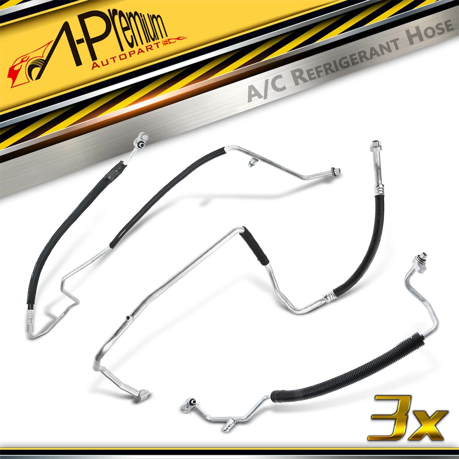 3x A/C Refrigerant Hose for Hummer H3 2006-2010 L5 3.5L H3T 2009 2010 ...