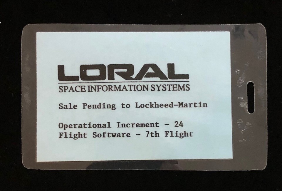 LORAL CORPORATION STS-75 CONTRACTOR ACCESS BADGE | eBay