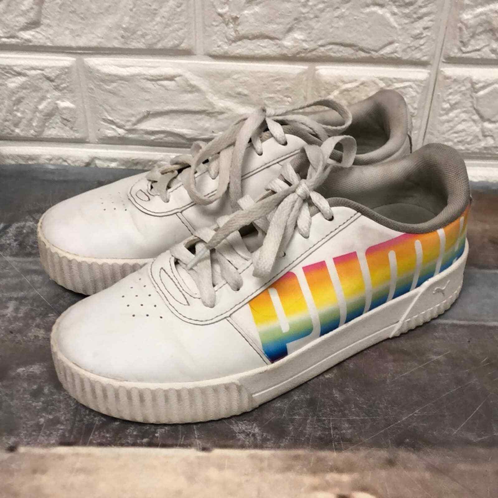 Puma Carina Soft Foam Rainbow Letters Pride Sneakers … - Gem