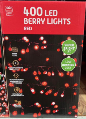 400 LED Red Berry Lights String Christmas Xmas Fairy Wedding Party ...