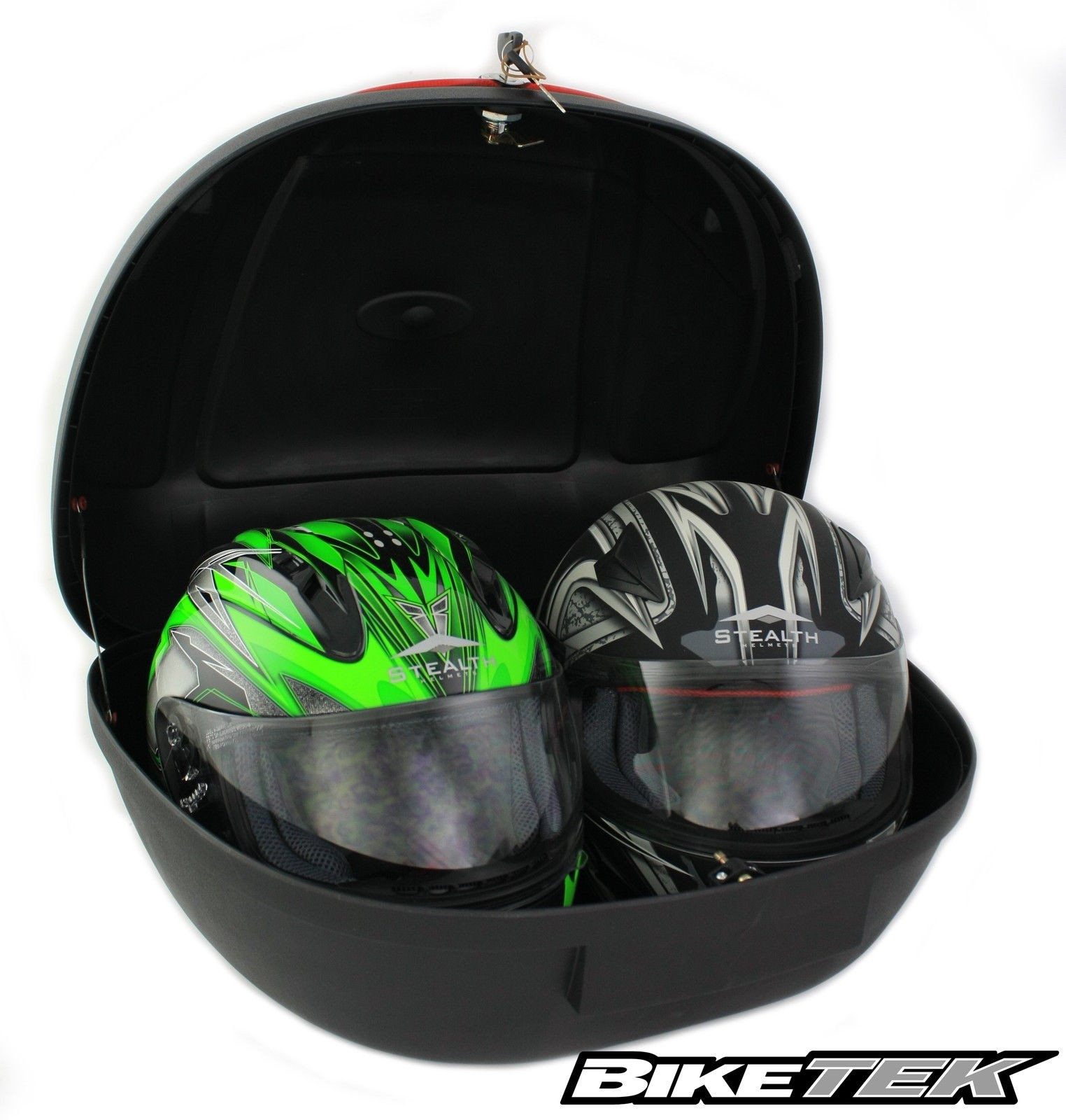 SCOOTER MOTORCYCLE TOP BOX GENUINE BIKETEK 52L LUGGAGE UNIVERSAL ...