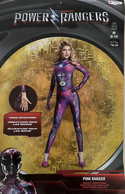 SABAN’S POWER RANGERS WOMEN'S PINK FULL BODYSUIT ADULT COSTUME MEDIUM 8 ...