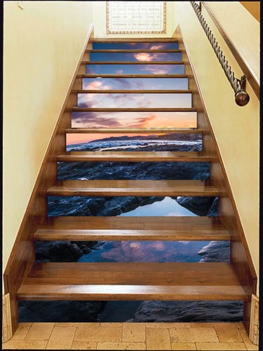 3D Bumpy Road 618NA Stair Risers Decoration Photo Mural Decal Wallpaper ...
