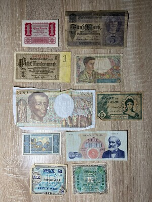 Lot of 10 Assorted Vintage Foreign Banknotes Mixed Paper World Currency ...