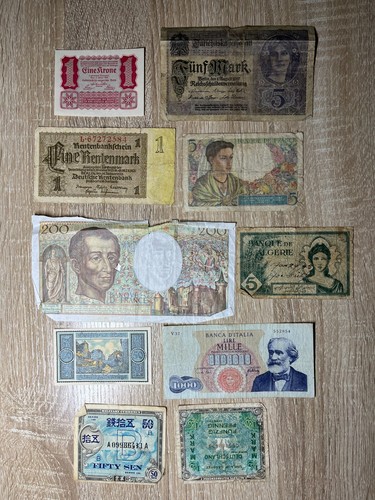 Lot of 10 Assorted Vintage Foreign Banknotes Mixed Paper World Currency ...