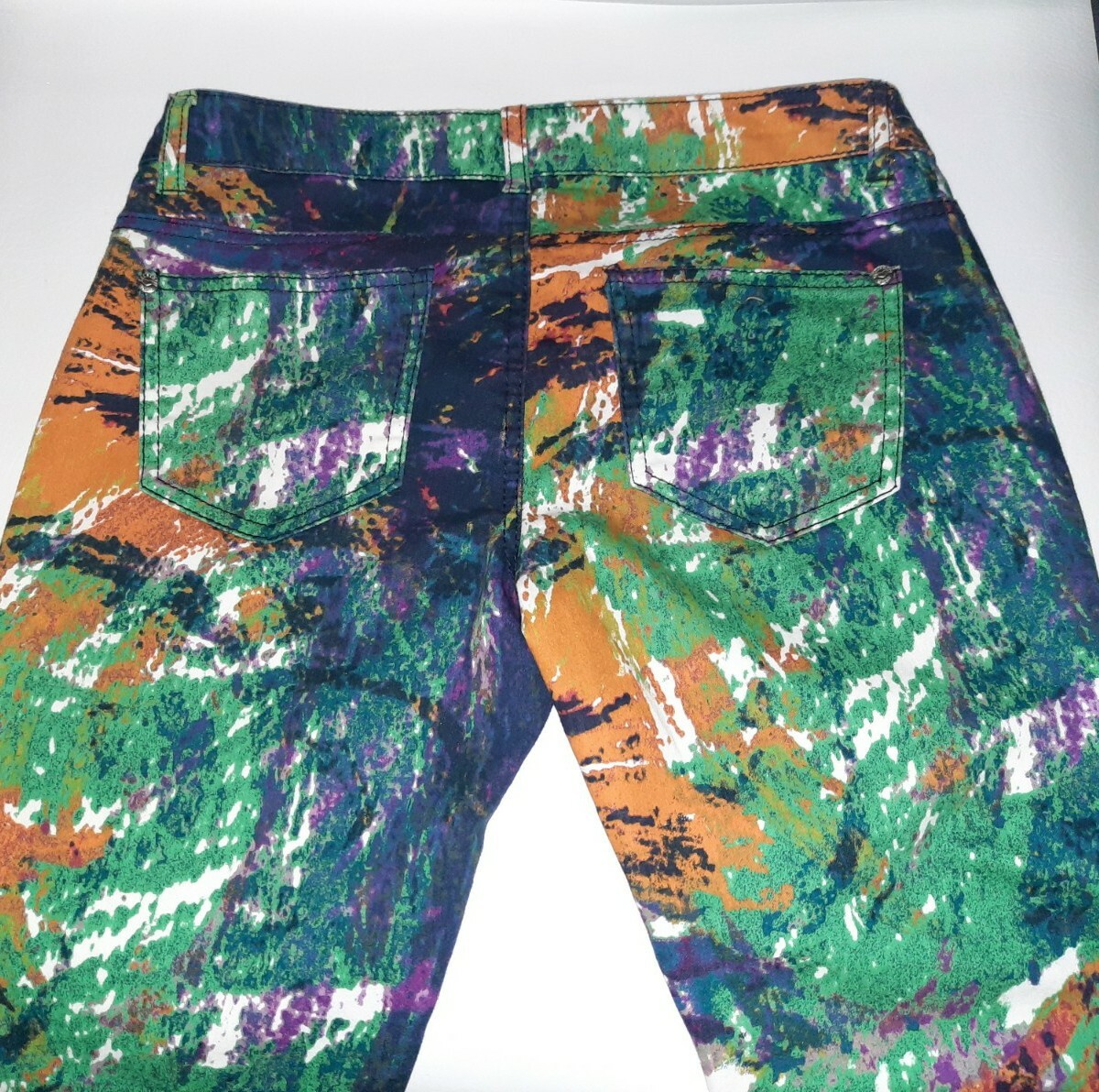 Celebrity Pink Multi-color Splash Paint Denim Colorful Jean Women Pants ...