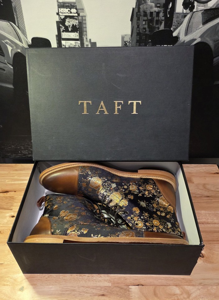 Taft Jack Boot Eden Mens Floral Jacquard Brown Cap Toe 13 US 46 EU | eBay
