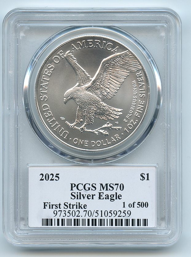 2025 $1 American Silver Eagle PCGS MS70 FS Leonard Buckley 1 of 500 | eBay