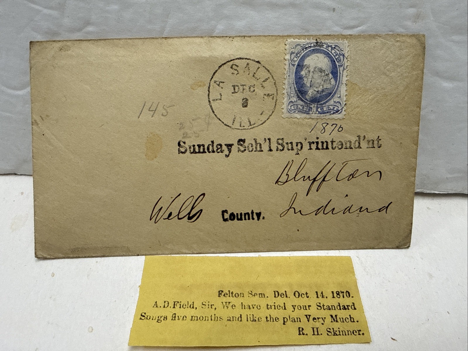 1876 Cover Bluffton Indiana Lasalle Illinois Wells County Songs RH ...