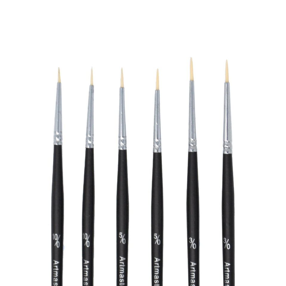 Artmaster Fine Detail Miniature Paint Brush Set for Oil Painting 6pc | eBay