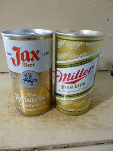 JAX & MILLER HIGH LIFE WIDE SEAM STEEL BEER CANS -[EMPTY CANS, READ ...
