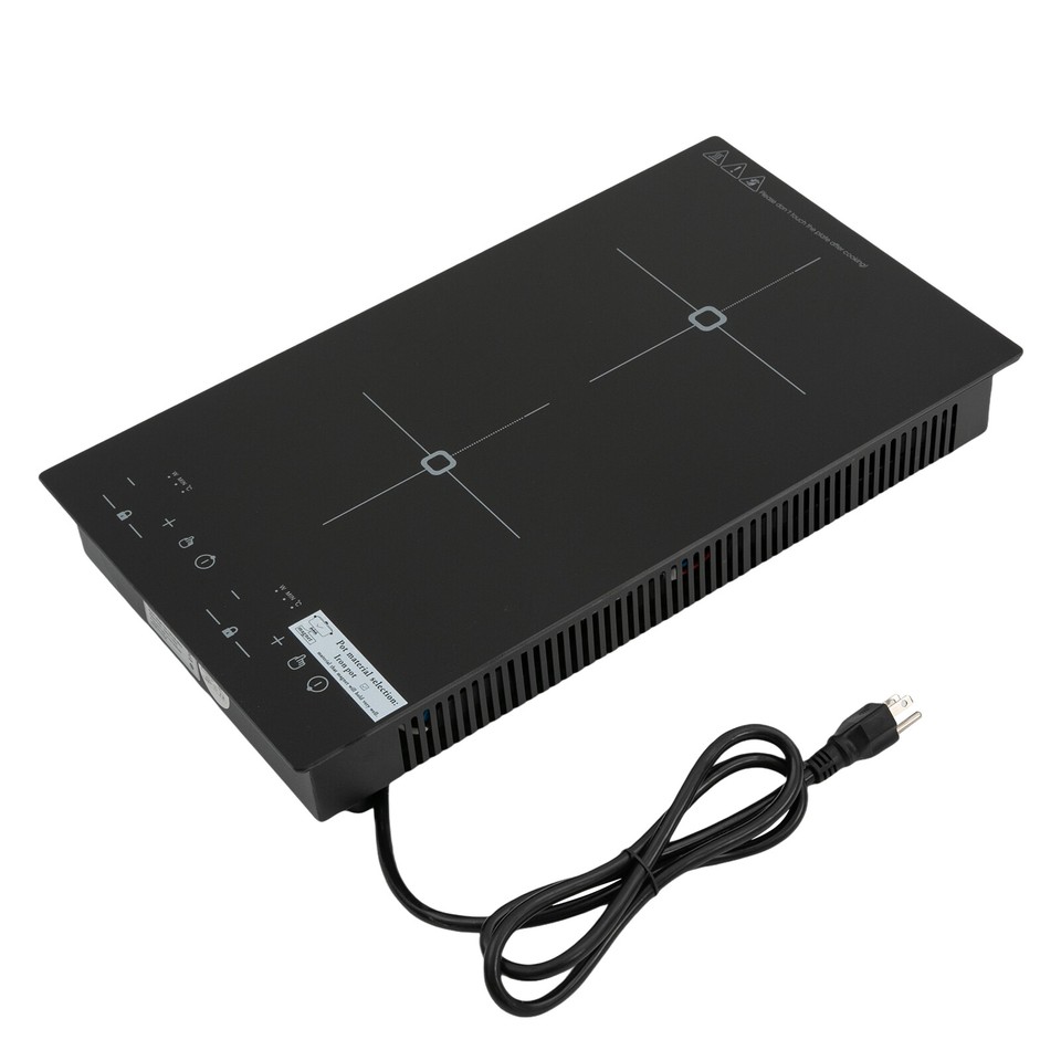 Black Rectangular Double Induction Cooktop Electric Cooktop Induction ...