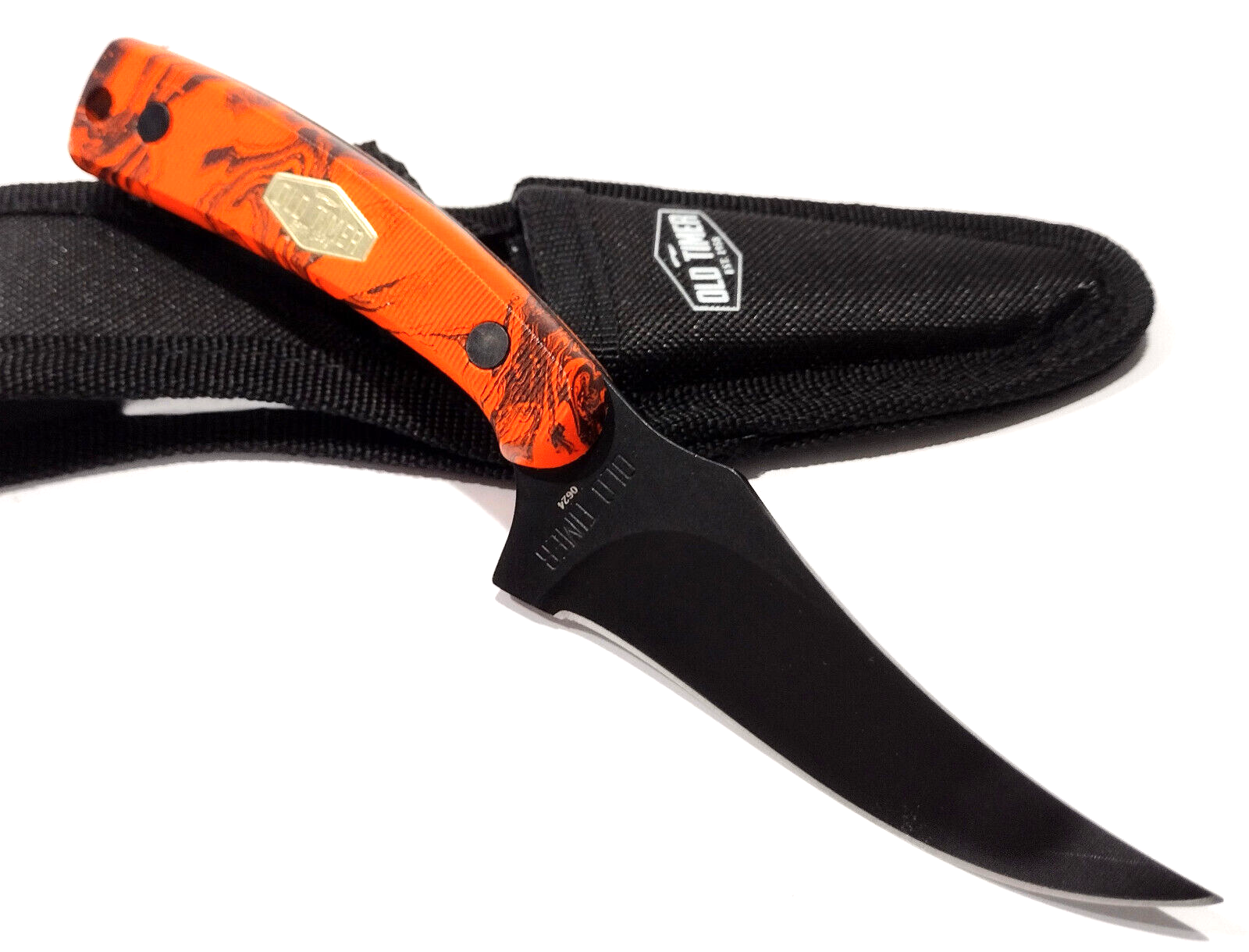 Schrade Old Timer Orange Sharpfinger Upswept Blade Hunting Skinning ...