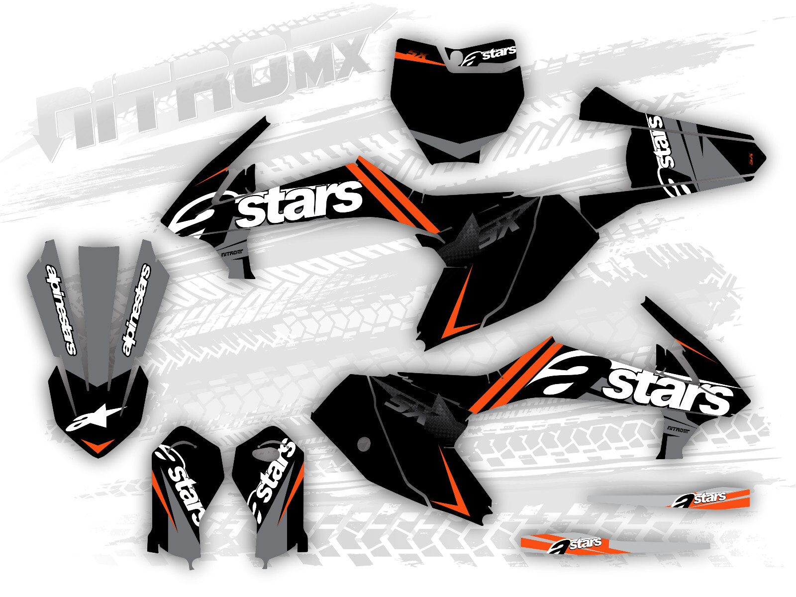 NitroMX Graphics Kit for KTM SX 65 SX65 2016 2017 2018 2019 2020 2021 ...