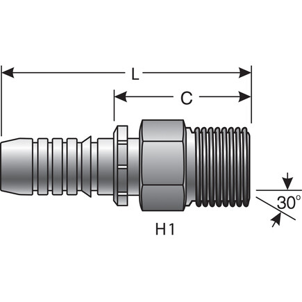 Gates G20810-0808 Hydraulic Coupling/Adapter Male British Standard Pipe ...