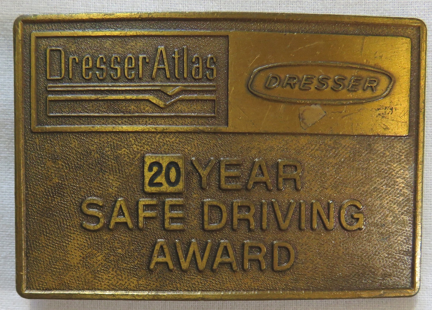 Vintage Belt Buckle 1980's Dresser Atlas 20 Year Safe… - Gem