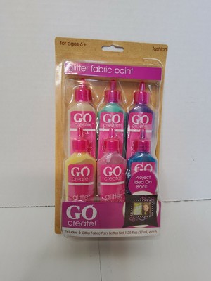 Horizen Go Create Glitter Fabric Paint 6ct. 1.25oz.ea. | eBay