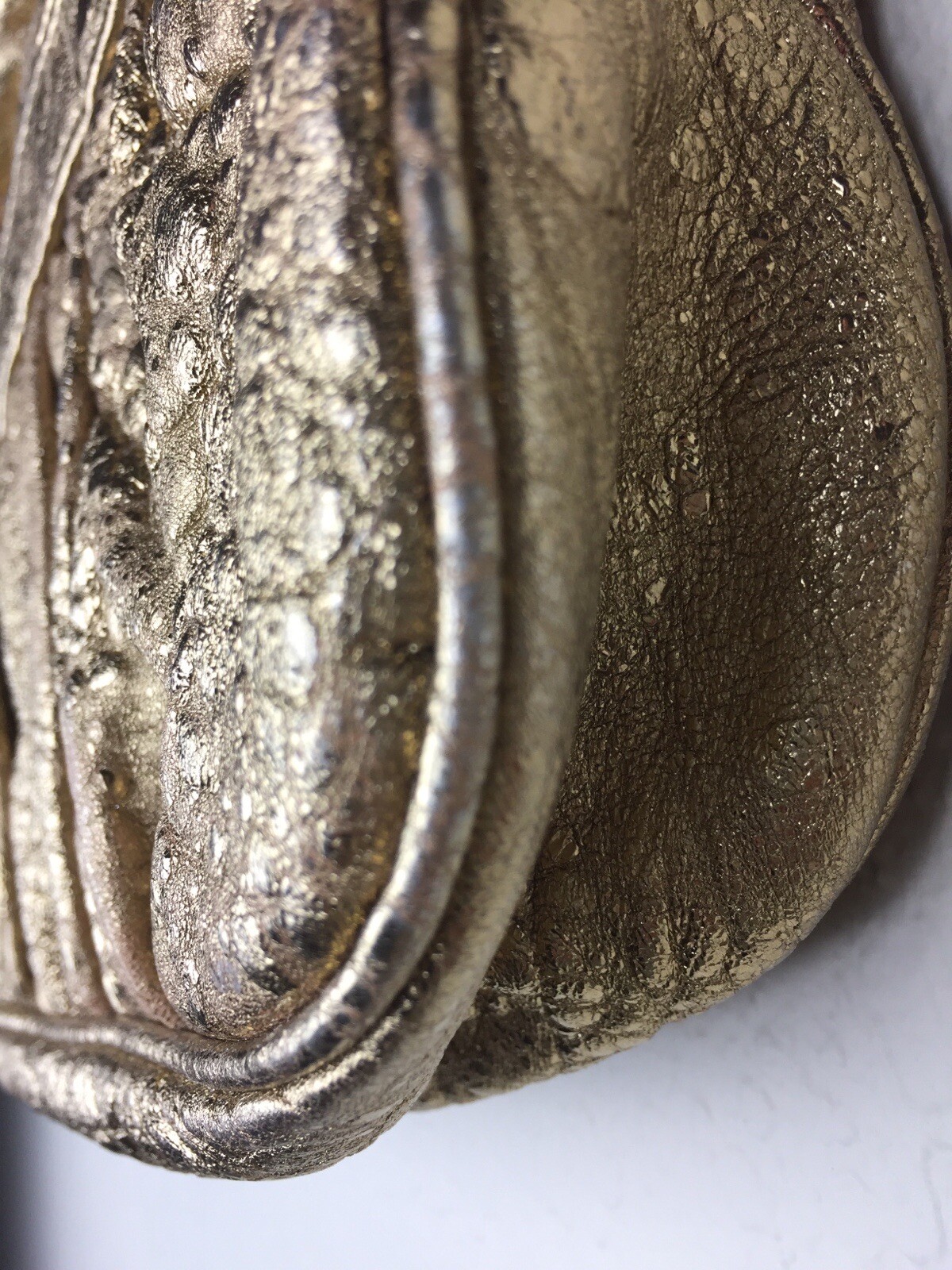 VINTAGE: Laura Merkin: womens Metallic Gold Leather … - Gem