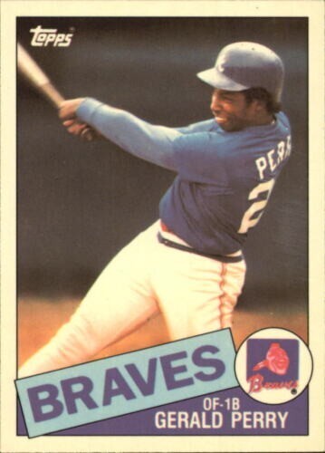 1985 Topps #219 Gerald Perry Outfield & First Base Atlanta Braves FREE ...