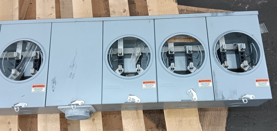 DURHAM 1005380A 300/250 AMP 6-GANG METER BANK 100A PER POS 4-JAW ...