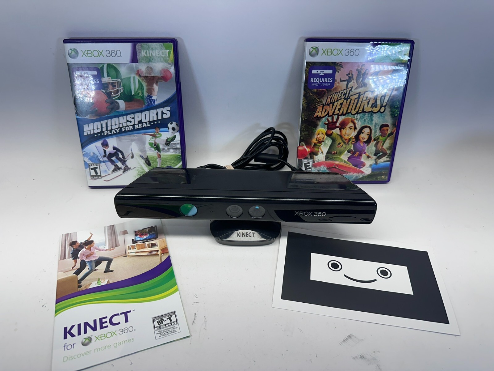 Microsoft Xbox 360 Kinect Sensor Bar Model 1414 w/Games MotionSports ...