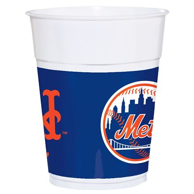 New York Mets MLB Pro Baseball Sports Theme Party 25 ct. 16 oz. Plastic ...