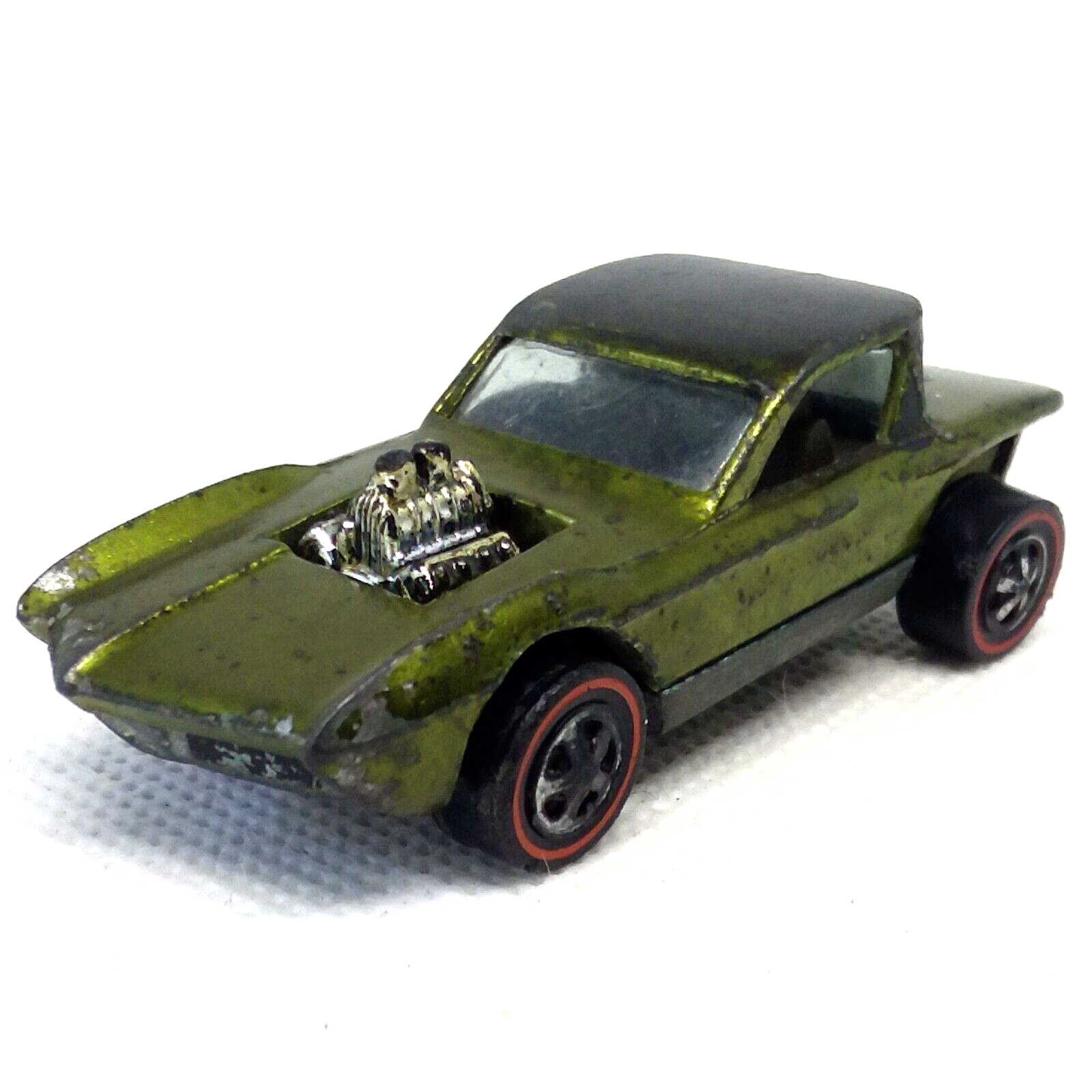 Hot Wheels Redline Python Car 1968 Olive Black Interior Made In United ...