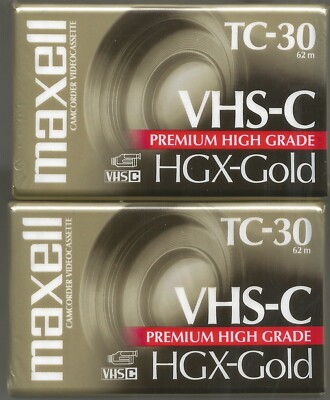 VHS-C Camcorder Videocassette Premium High Grade HGX-Gold Maxwell TC-30 ...