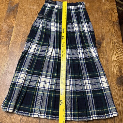 Vintage Clan Laird Scottish Kilt Size Small Green Plaid Pleated Buckles ...
