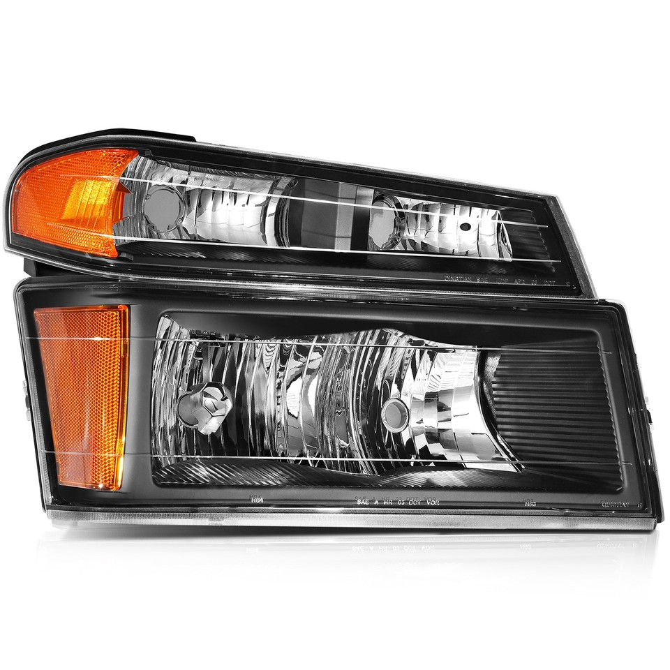 For 2004-2012 Chevy Colorado Headlights Assembly Pair Replacement ...