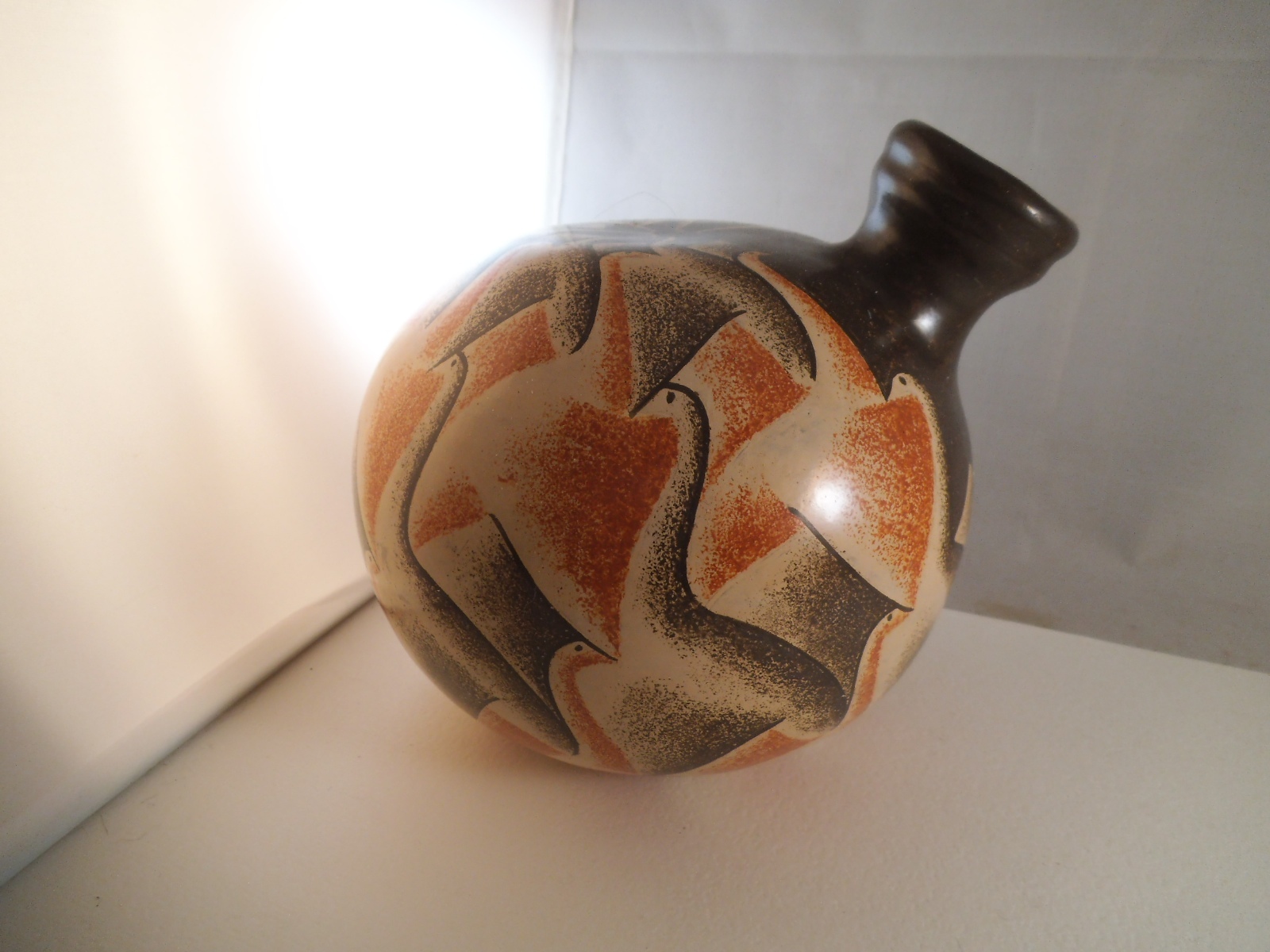 Vintage Miguel Angel Calero Nicaragua Art Pottery Birds Jug | eBay