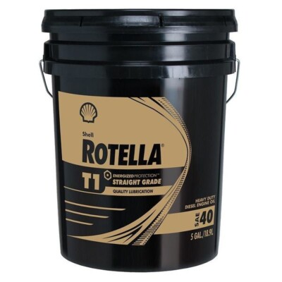 Shell Rotella T1 40W Conventional Heavy-Duty Diesel Engine Oil, 5 ...