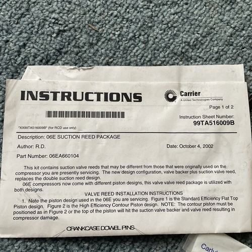 Carrier 06E Suction Reed Package | eBay