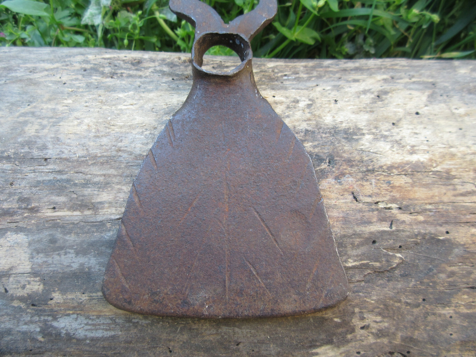 VTG OLD ANTIQUE HAND FORGED WROUGHT PRIMITIVE GRUB HOE MATTOCK FORK ...